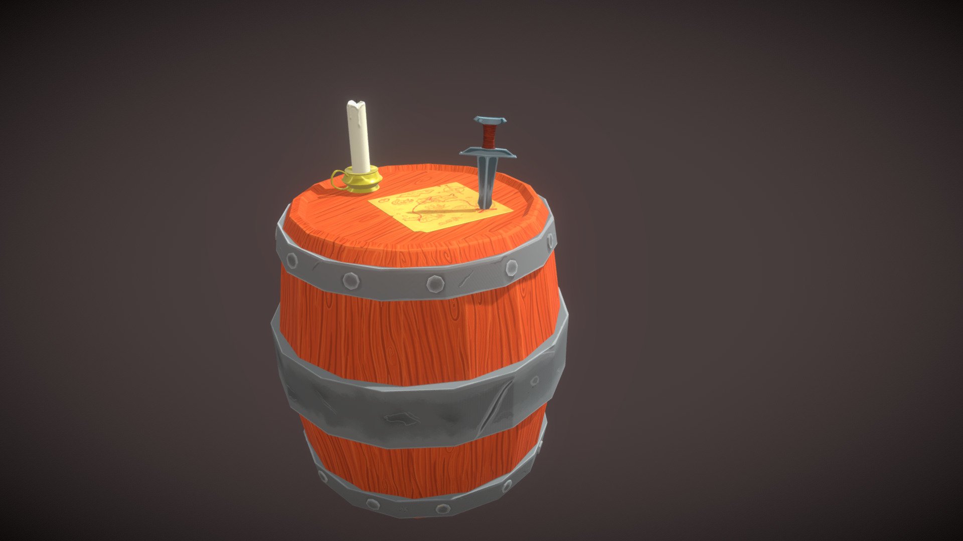 Barrel Pirate scene - 3D model by SaraBallester [941ec66] - Sketchfab