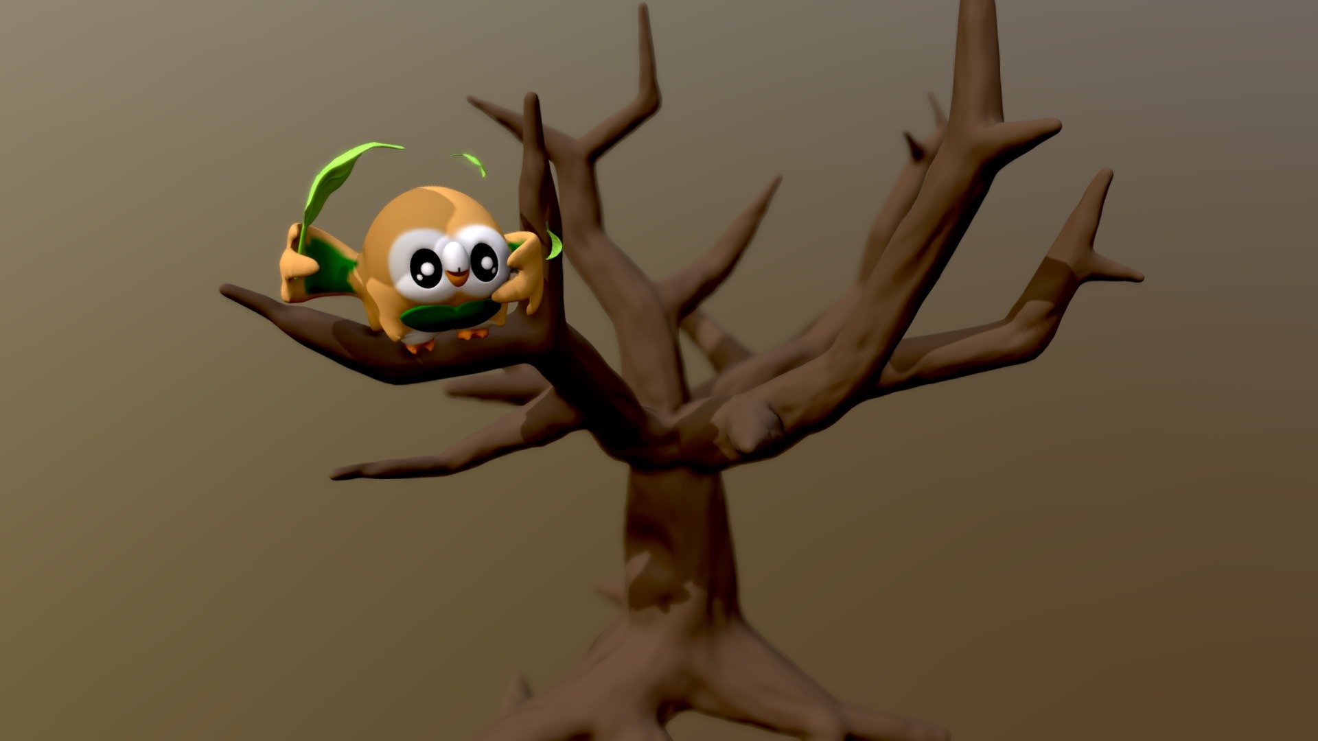 Rowlet on tree - 3D model by Jesus_D (@Mango_Biche) [94286db] - Sketchfab