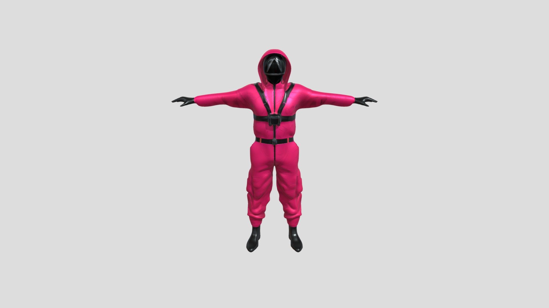 masked human figure in pink outfit - 3D model by chryst1x ...