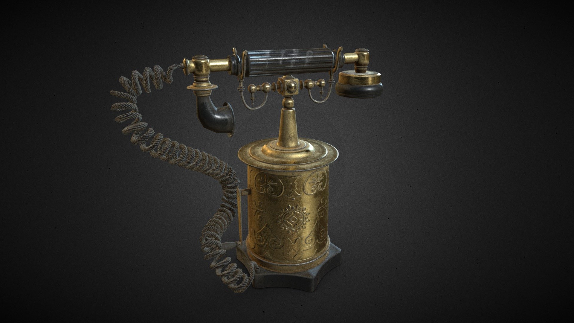 Old Telephone | Game Ready Asset - Download Free 3D model by Andrew ...