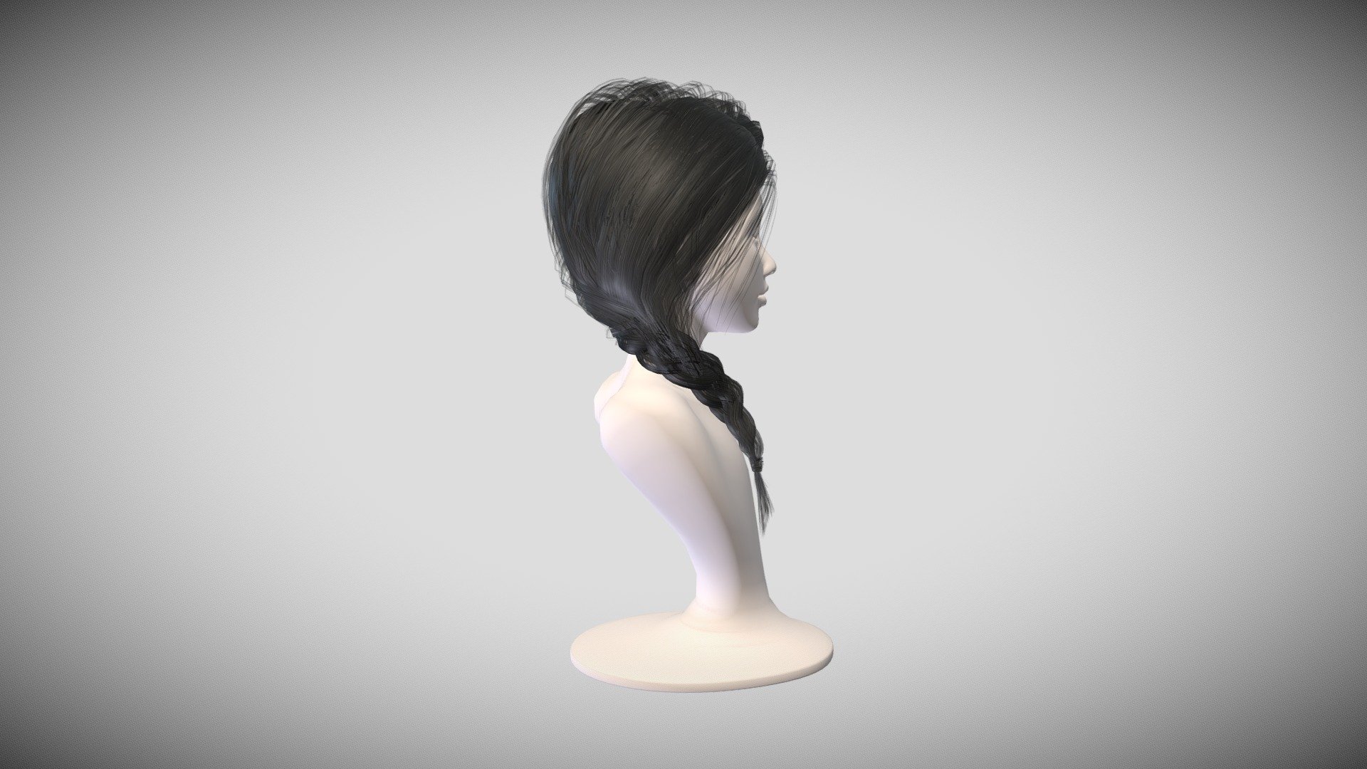 Realistic Woman braid ponytail Hair Style - 3D model by Dollycat ...