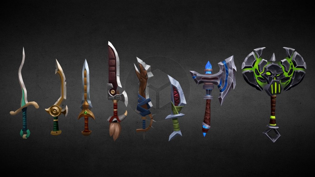 Hand painted weapon practice - 3D model by ecas [9442d1b] - Sketchfab