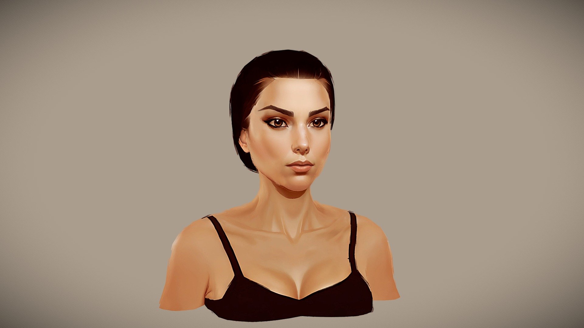 Girl portrait hand paint practice - Download Free 3D model by Anna Espenstein (@Anna.Espenstein ...