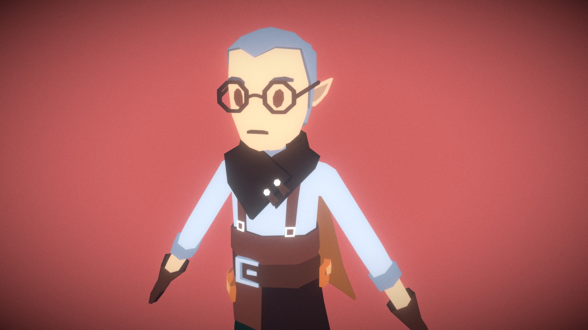 Low Poly Elf Mage with Glasses [Fantasy Pack] - Download Free 3D model ...