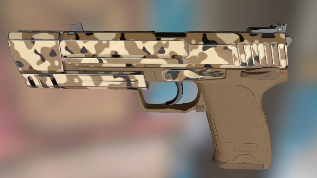 USP Match Desert Camo - 3D model by xsnak3rs [9447786] - Sketchfab