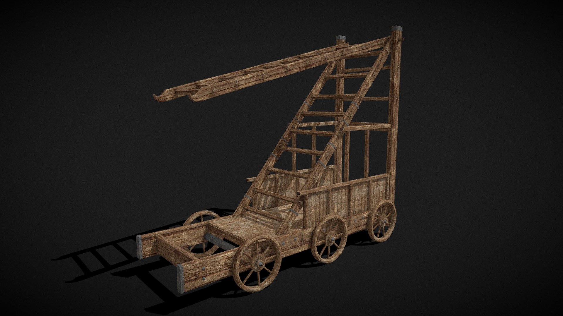Medieval Wooden Escalade - Buy Royalty Free 3D model by ...