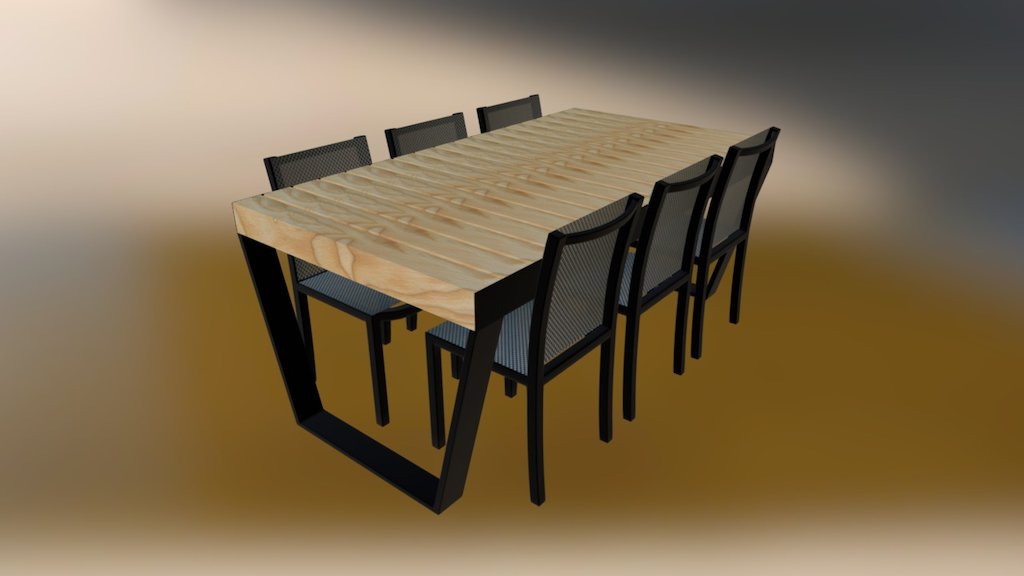 Outdoor Dining Table - 3D model by segamanov [944fb98] - Sketchfab