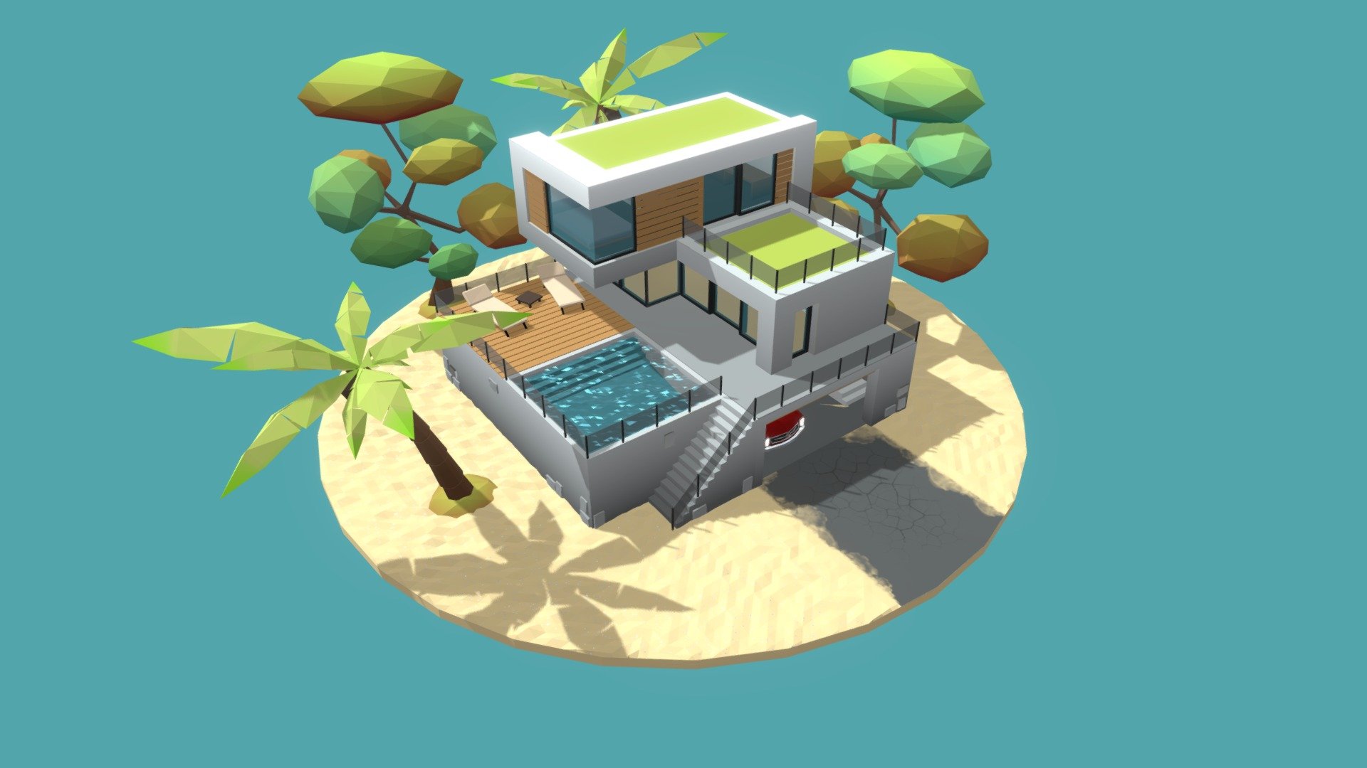 Pack Low Poly Beach Haus - Buy Royalty Free 3D model by Nangliy ...