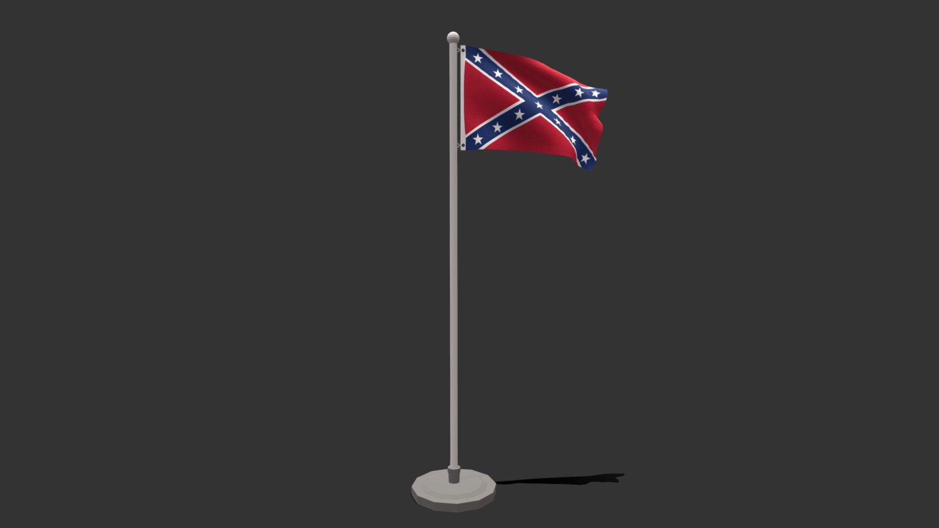 Low Poly Animated Confederate Battle Flag - Buy Royalty Free 3D model ...