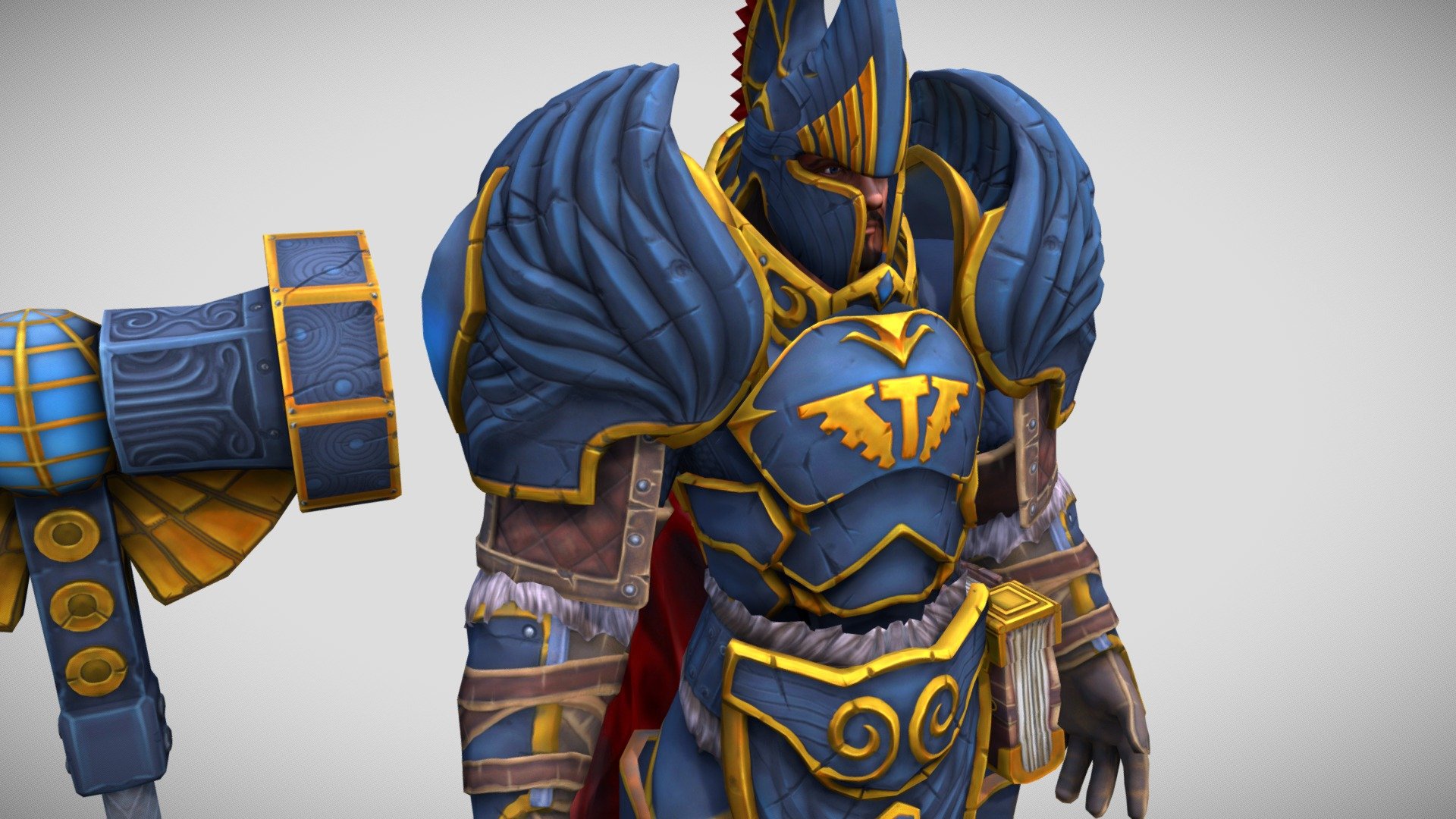 Paladin Low-poly Game model (stylized, Rigged) - Buy Royalty Free 3D ...
