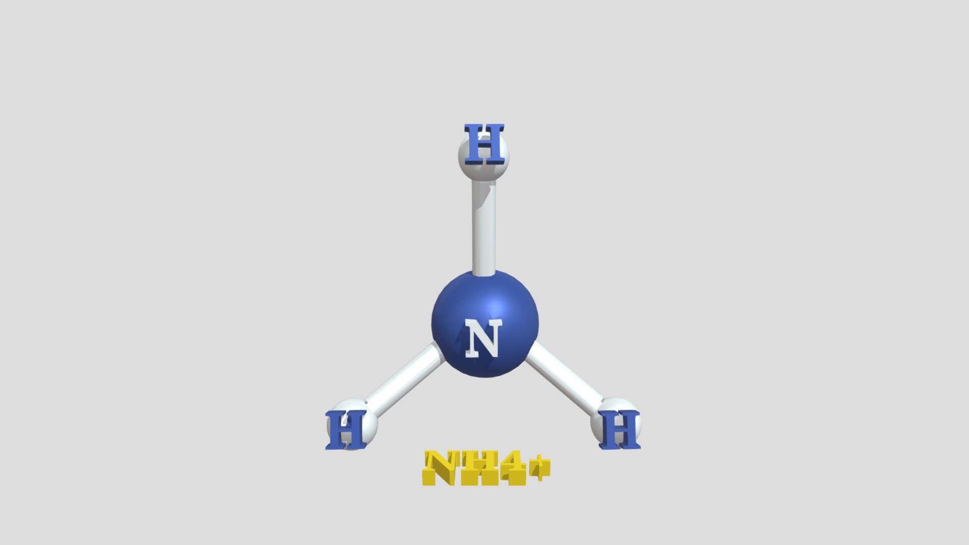 Molécula De Ion De Amonio (NH4+) - Download Free 3D model by ...