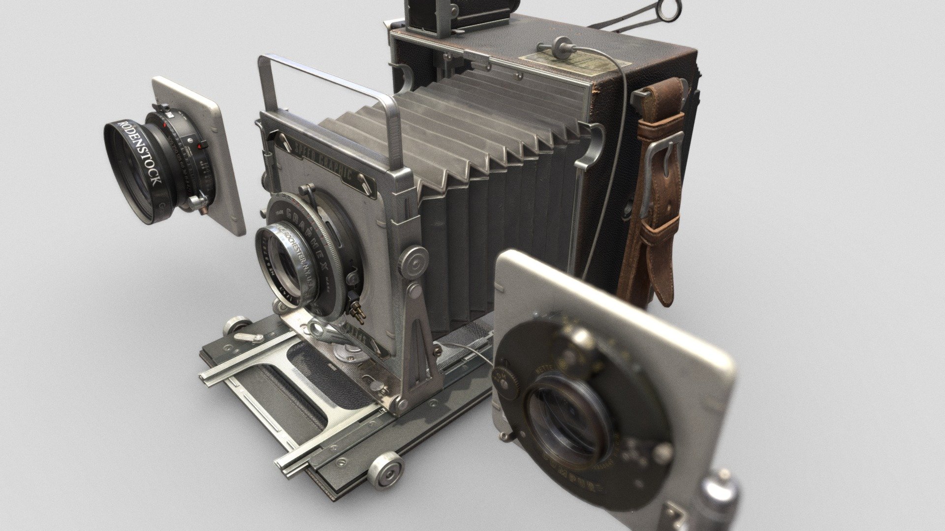 Сamera Graflex Speed Graphic, replacement lenses - 3D model by OlehNn ...