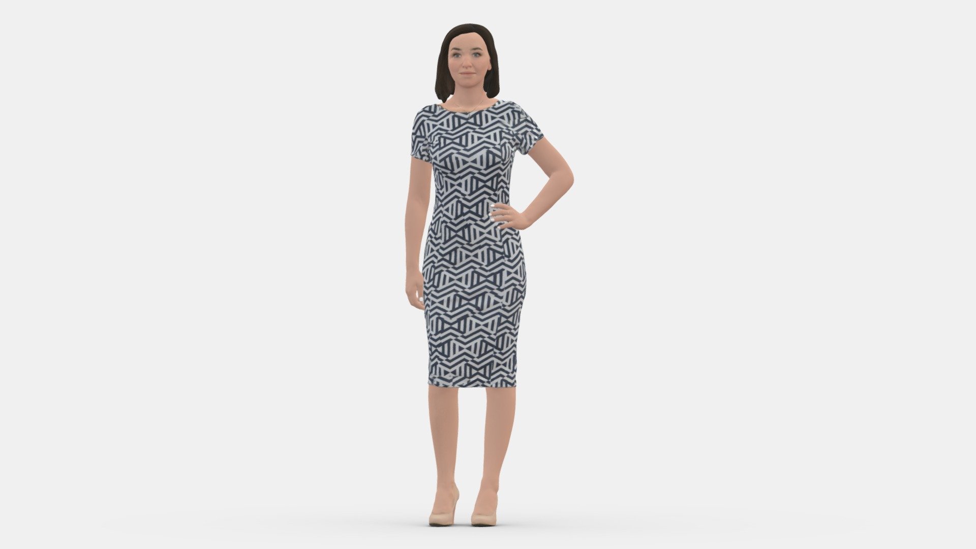 Girl In Dress 0328 -2 - Buy Royalty Free 3D model by 3DFarm [946c04e ...