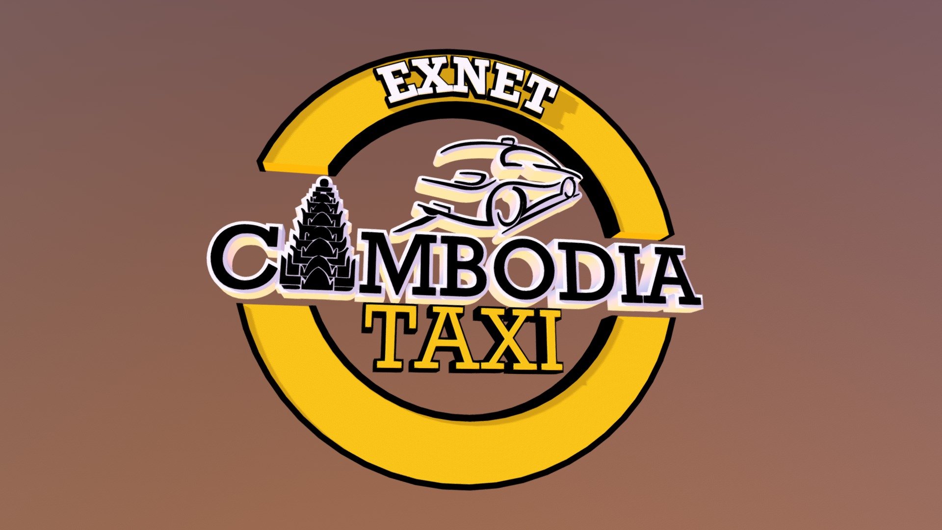 Exnet Cambodia Taxi Logo - 3D model by romilizada [9474250] - Sketchfab