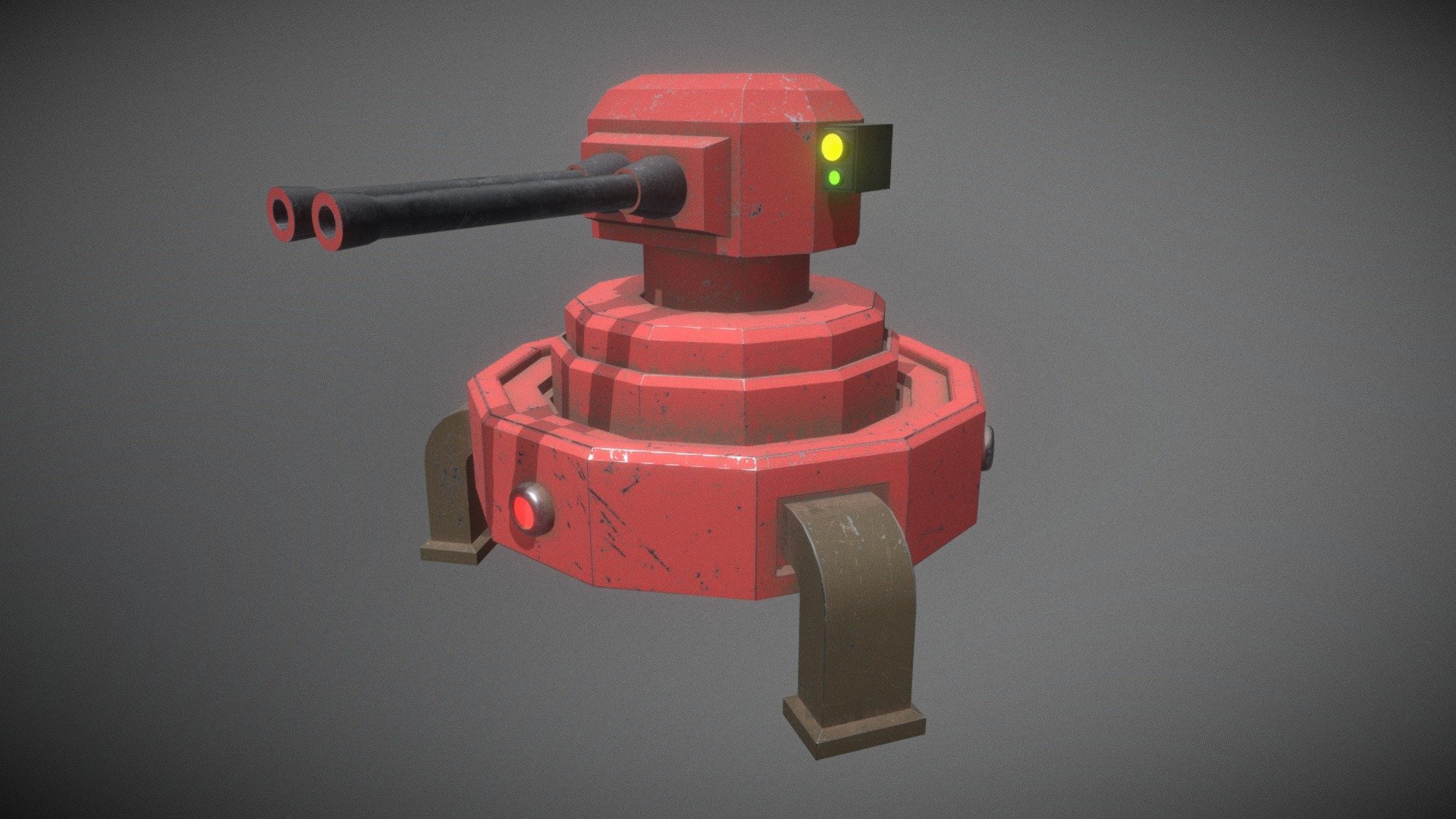 Towerdefense gun turret - double barrel - 3D model by Art-Teeves ...