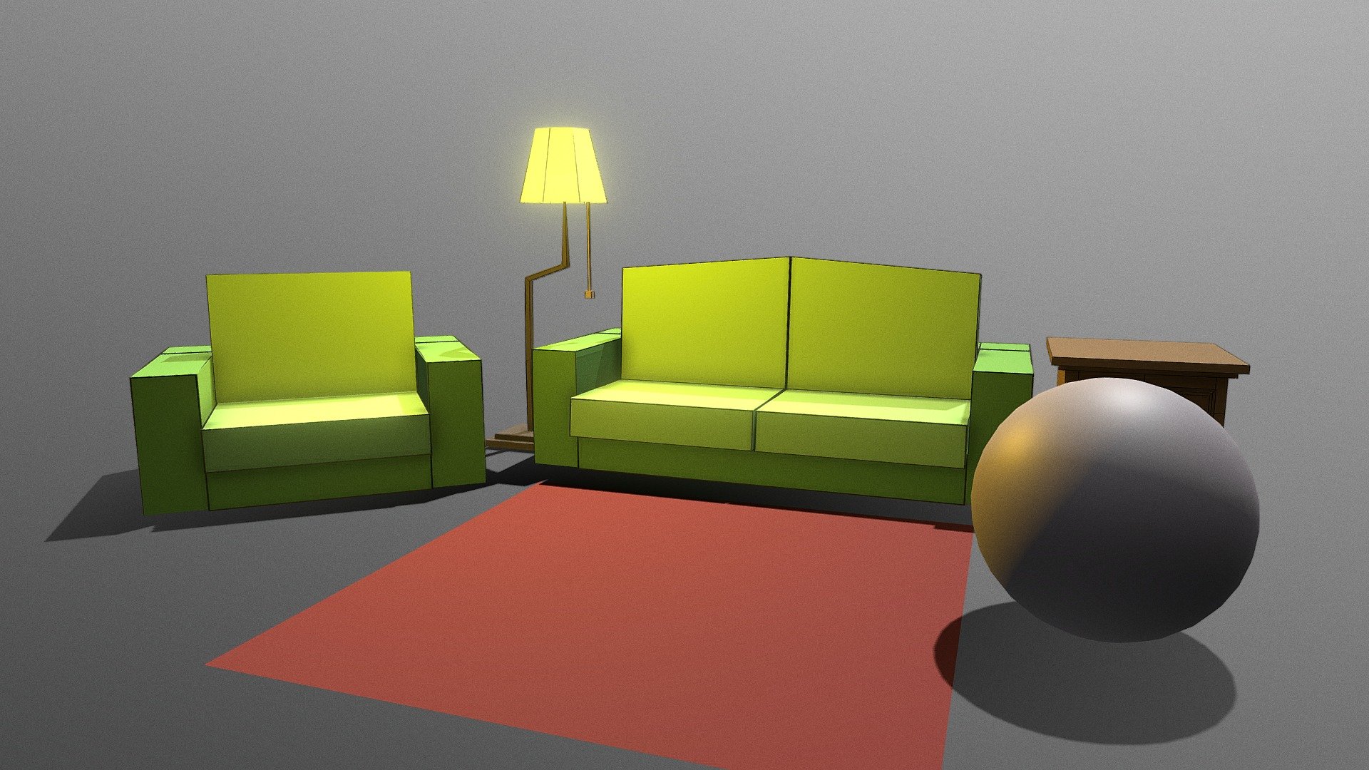 Living Room Yoga Ball Couch - Download Free 3D model by freshlybaked ...