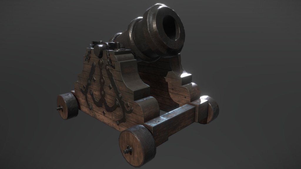 Low poly Mortar cannon - 3D model by Kyle Andrews (@kyleCA) [94804ab ...