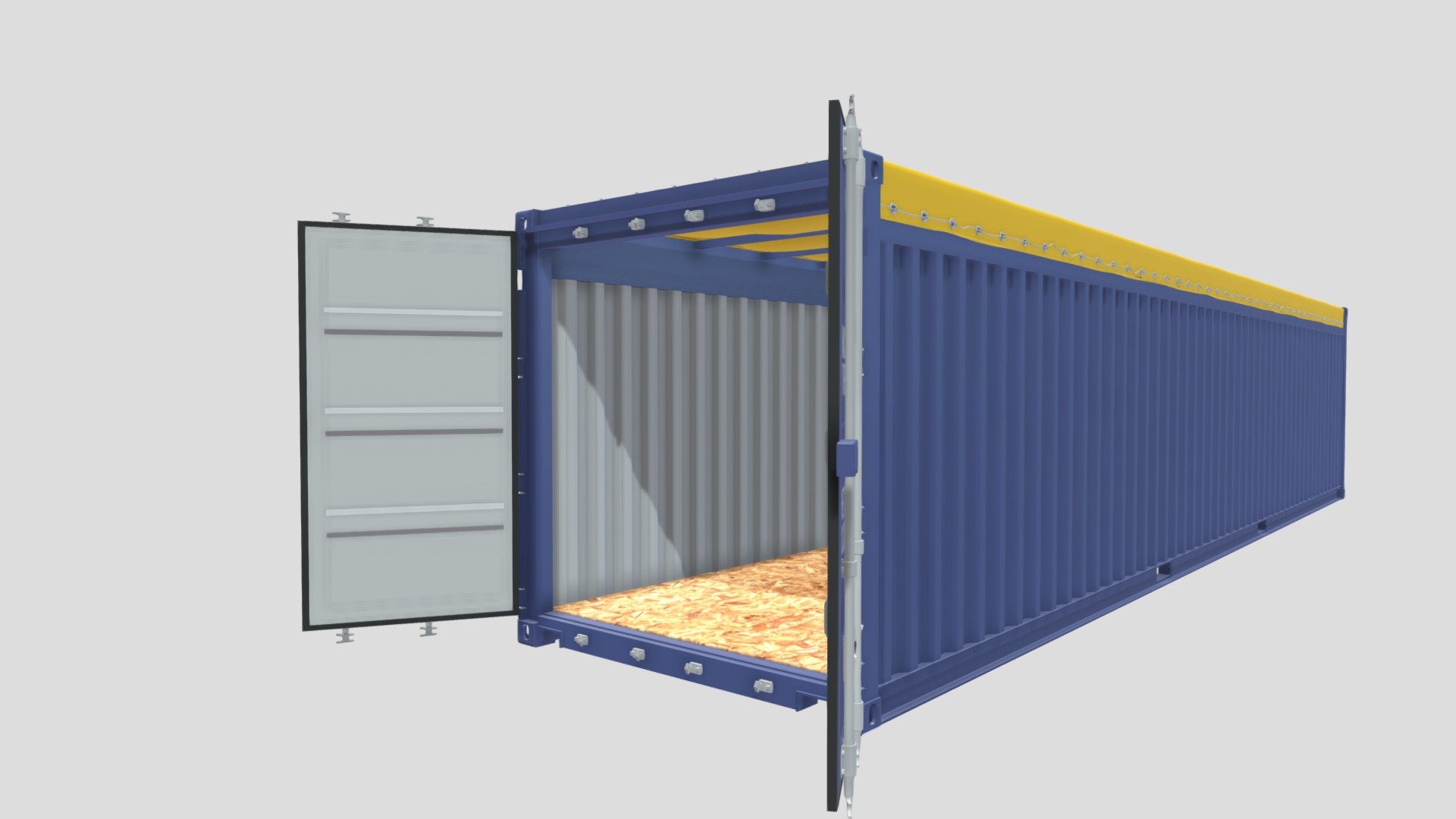 40ft Shipping Container Open Top 2 - Buy Royalty Free 3D model by ...