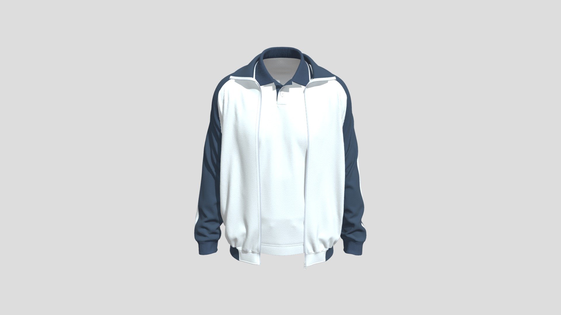 Unzipped Jersey Jacket and Shirt Open Neck - Buy Royalty Free 3D model ...