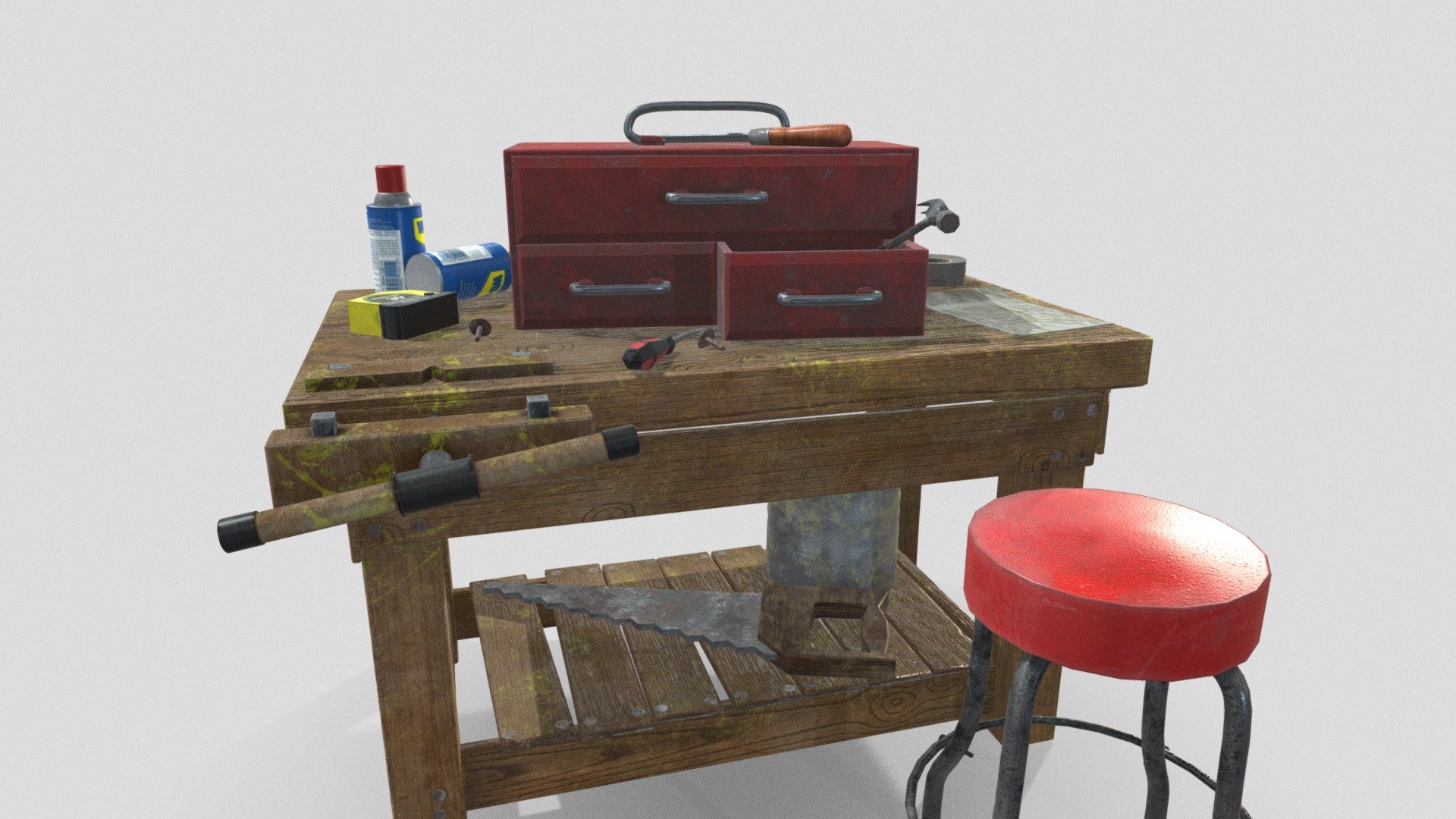 Workbench with Tools - 3D model by UniversallySadistic [94a250d ...