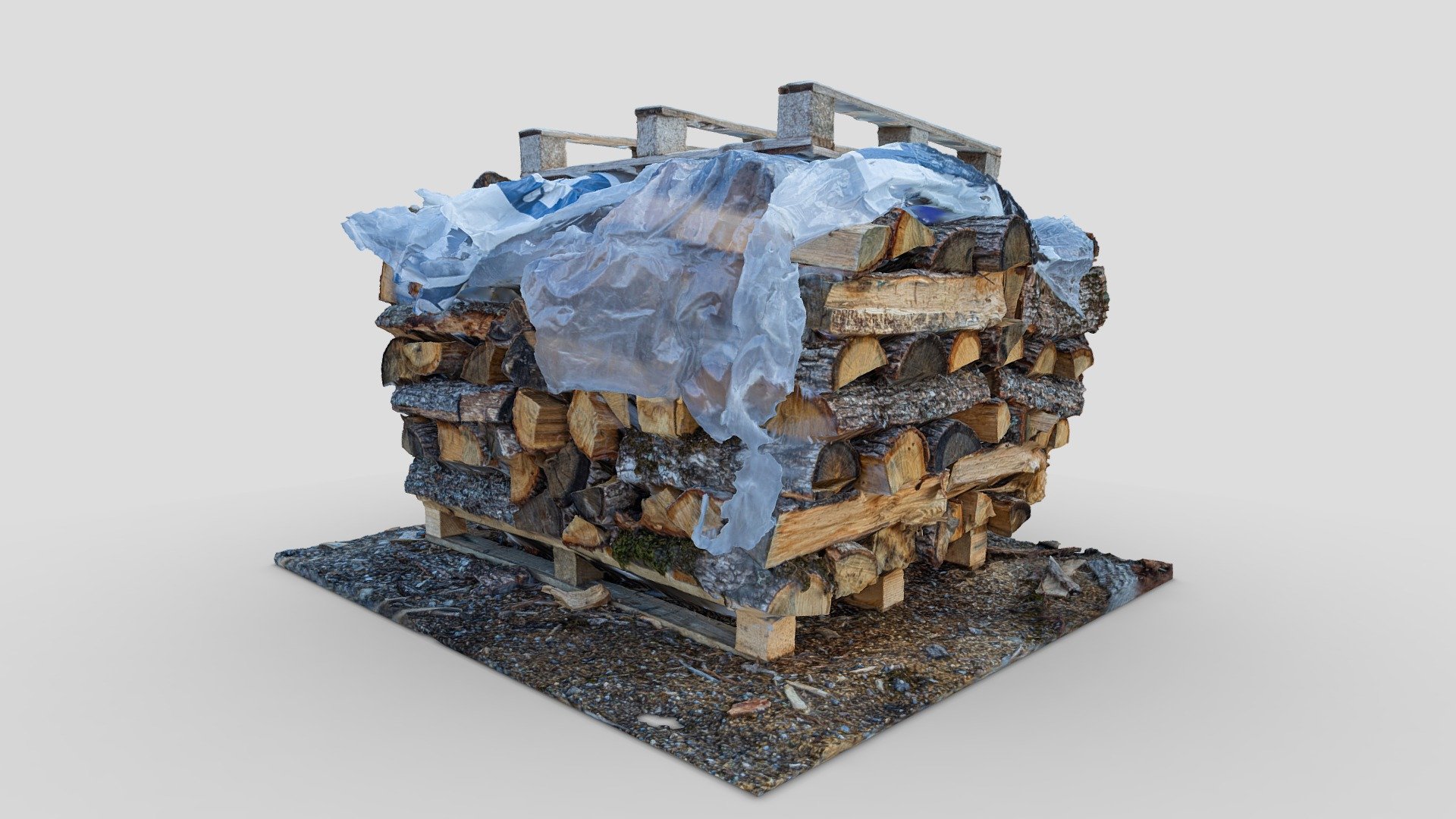 Fire Wood On Pallet, Stack Of Logs - 3D Scan - Download Free 3D model ...
