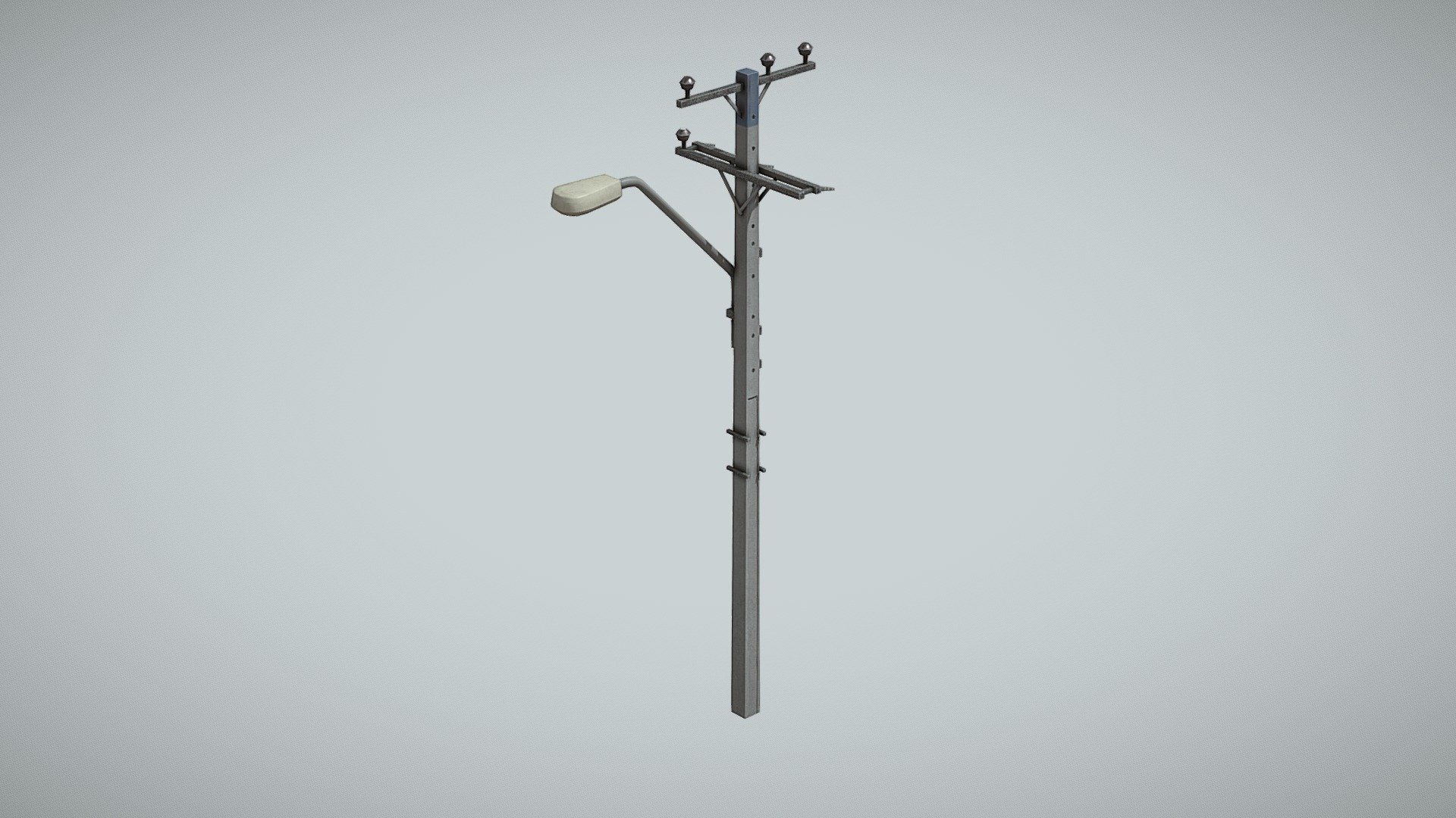 Singular Concrete Light Pole Perpendicular T - Buy Royalty Free 3D ...
