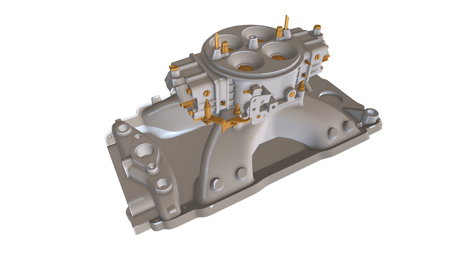 Holley Carburetor Intake Manifold - Buy Royalty Free 3D model by ...