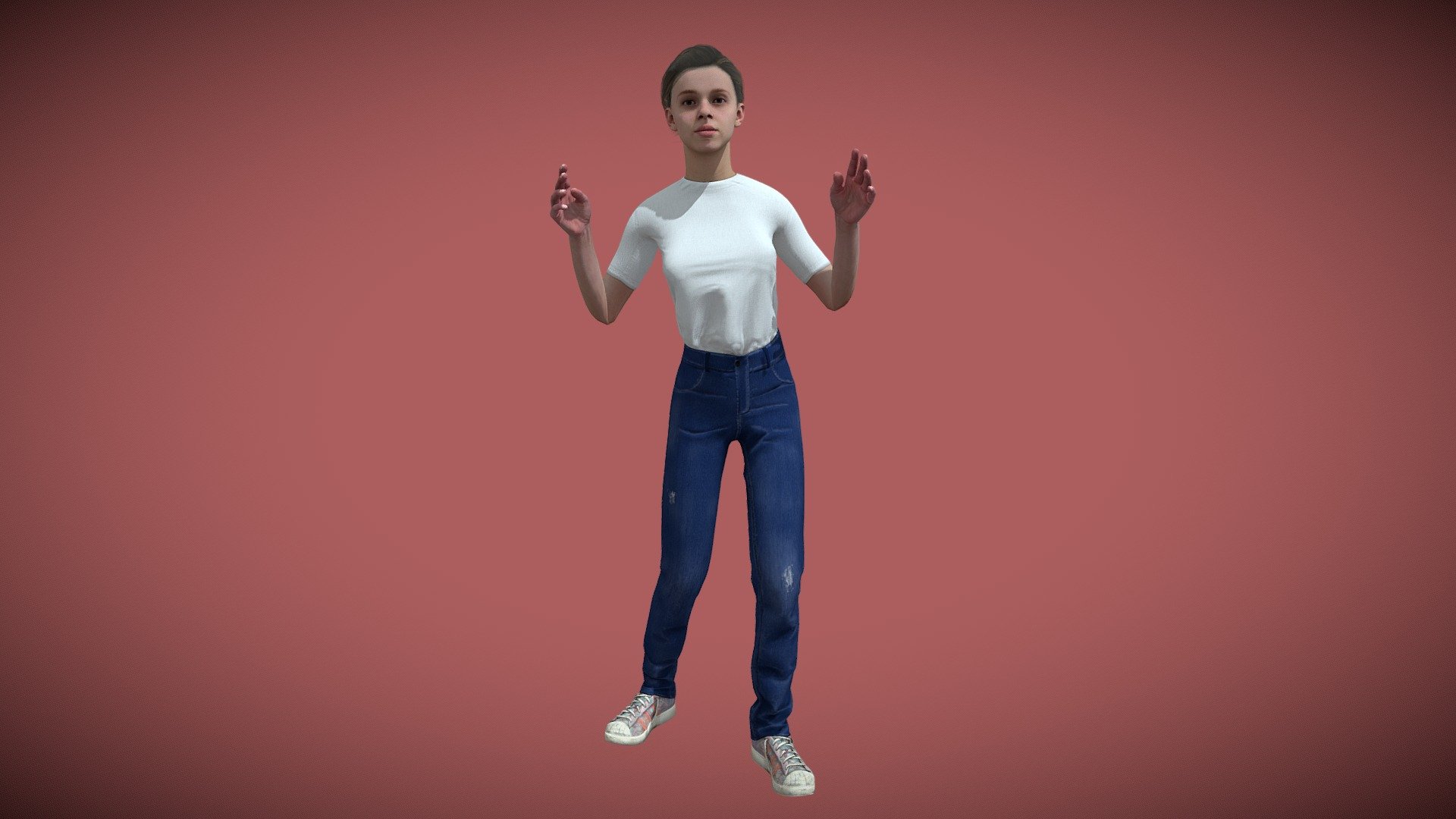 Looping Animated Speaking Female Human Character - 3D model by ...