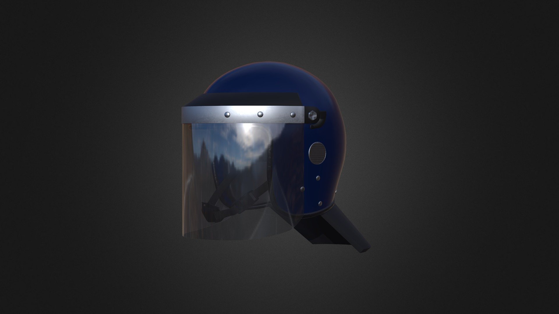 Police Riot Helmet with Glass Visor - 3D model by Vitamin (@btrseller ...