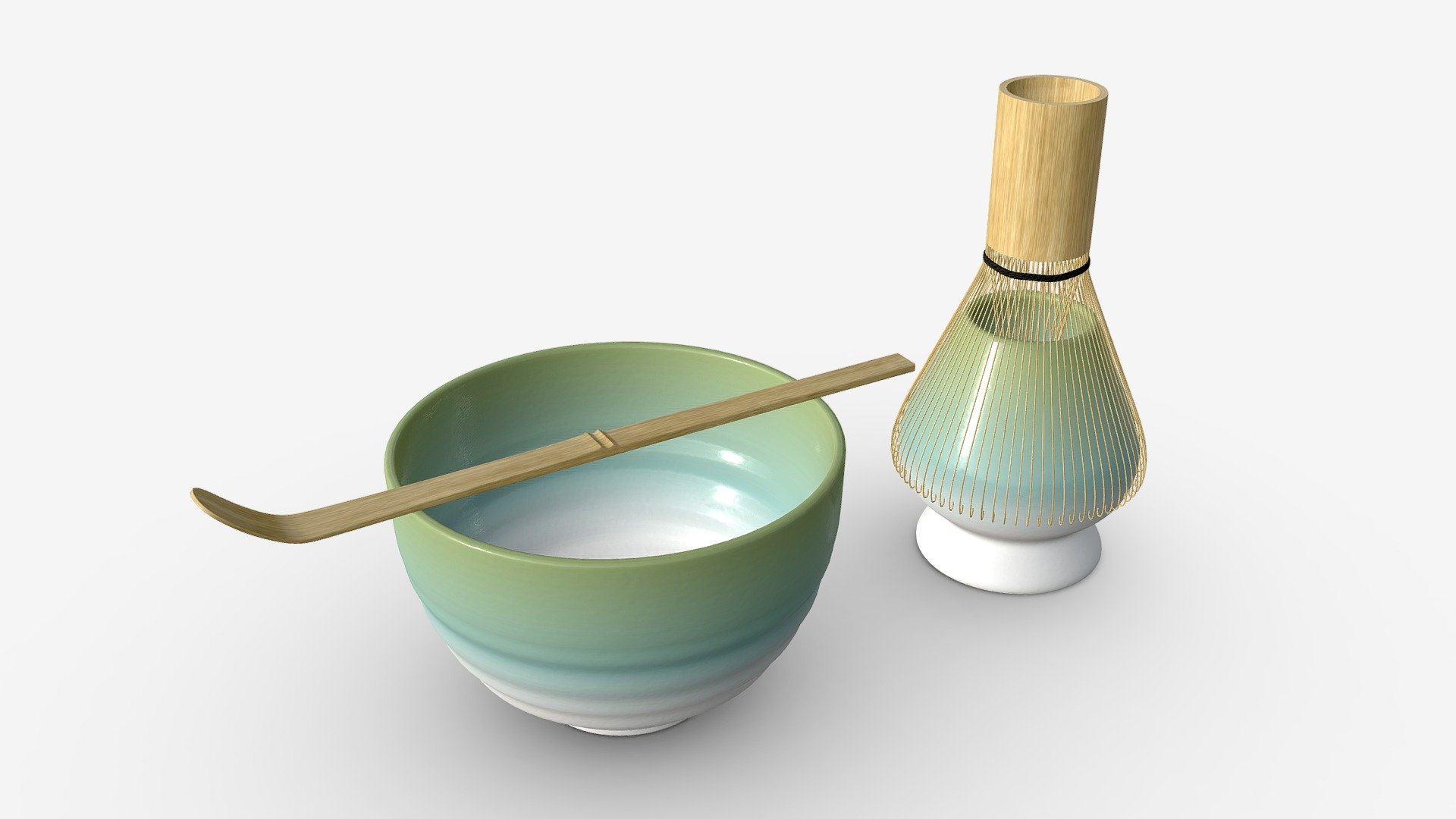 Matcha Tea Set Bowl Whisk Spoon - Buy Royalty Free 3D model by HQ3DMOD ...