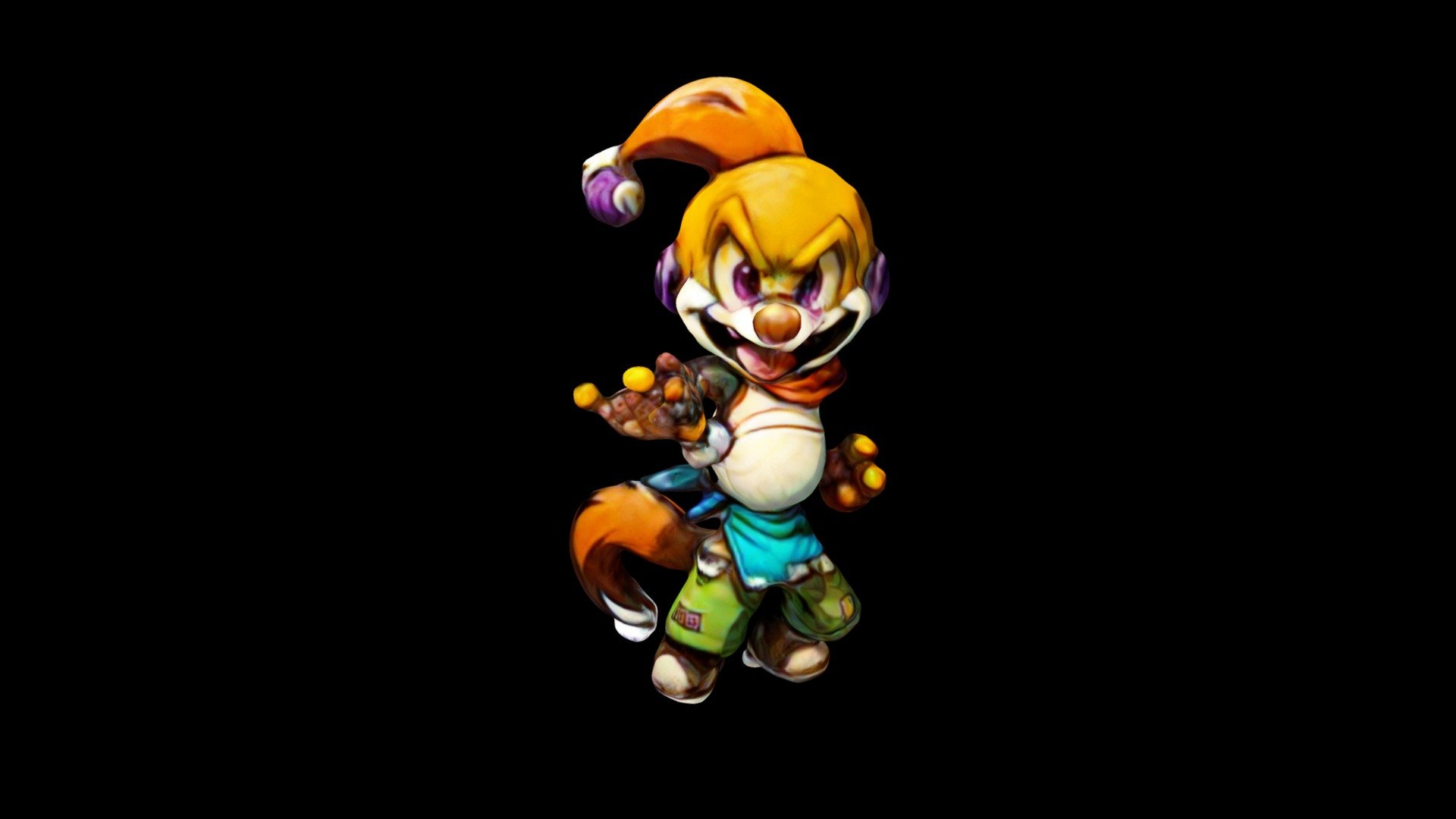 a white animal dressed as a jester the animal is - Download Free 3D ...