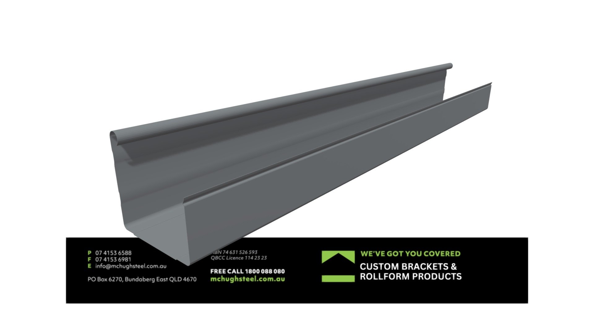 SQGBS Squareline Gutter Colorbond Basalt - 3D model by mchughsteel [94beaee] - Sketchfab