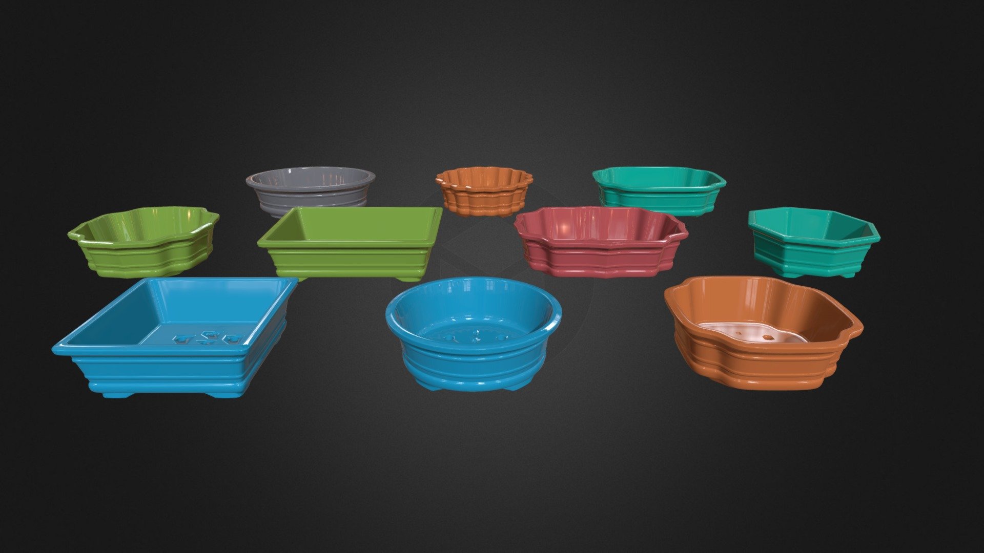 Pack 10 pot plant with style Bonsai 3D printable - Buy Royalty Free 3D ...