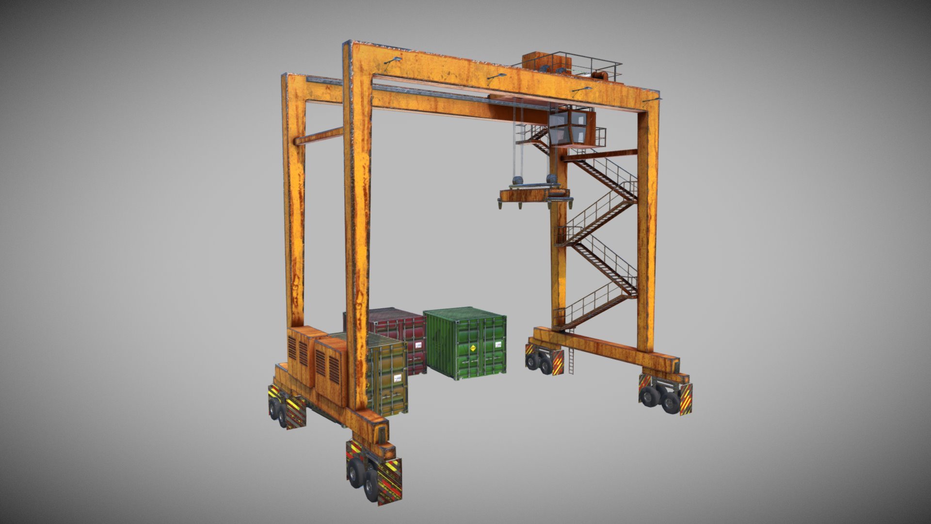 Crane and Containers - Buy Royalty Free 3D model by Francesco Coldesina ...