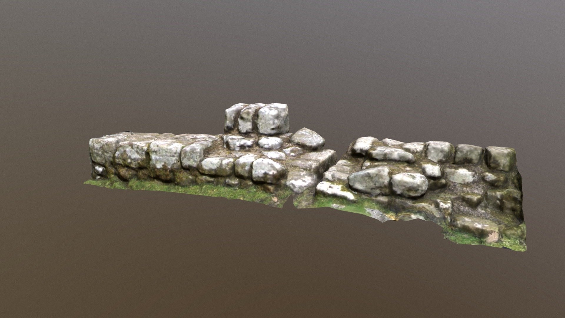 Retopology - Mossy Stone wall - low poly - 3D model by Pixel_Monster ...