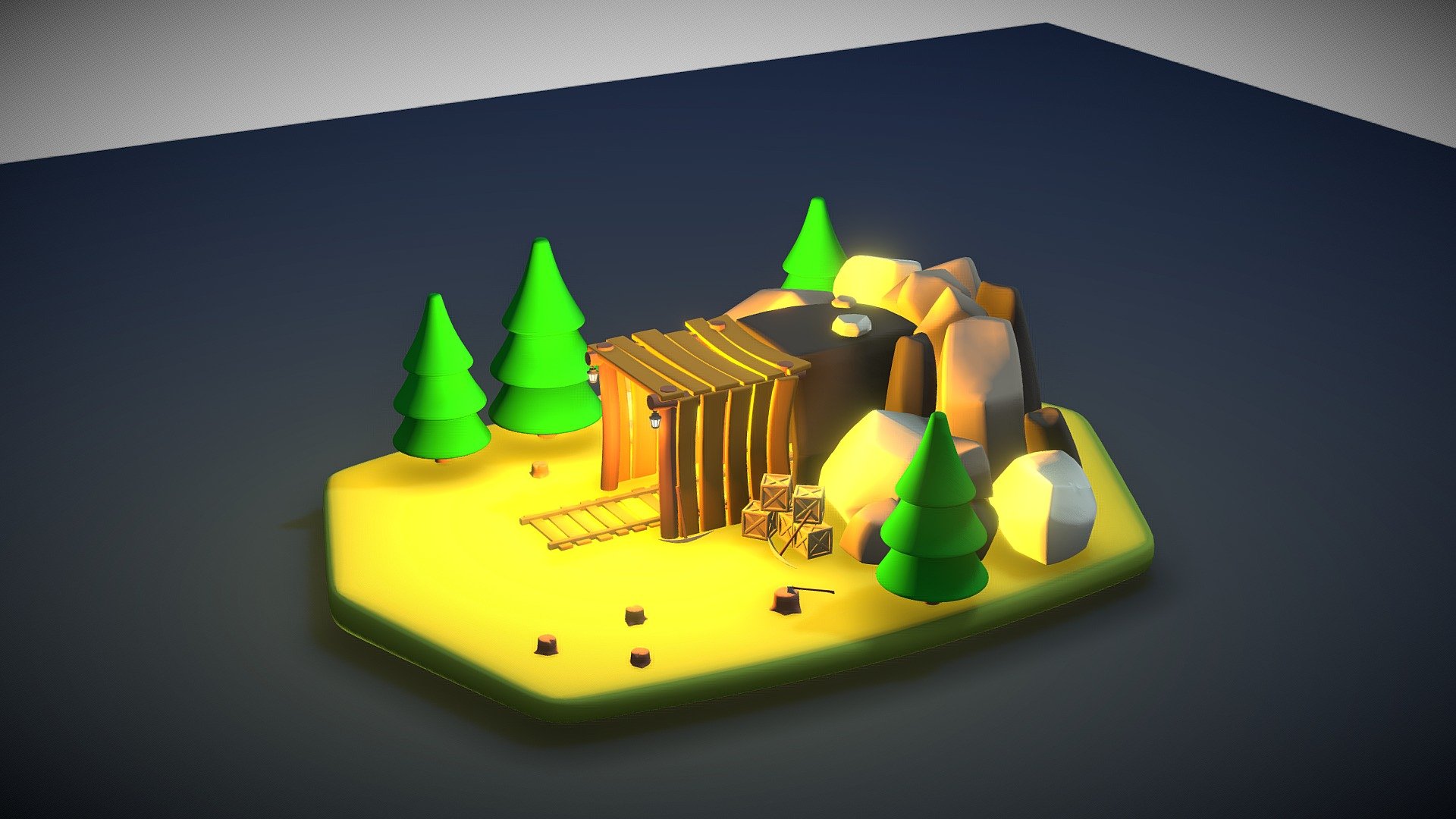 3D scene of mine - Download Free 3D model by Alex (@Alex_Iacoban ...