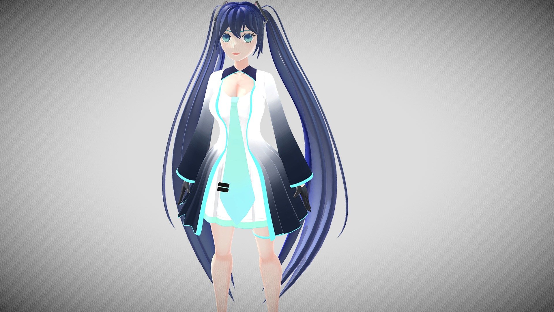 my first caracter: hatsune - 3D model by letVitorio [94d2fe8] - Sketchfab