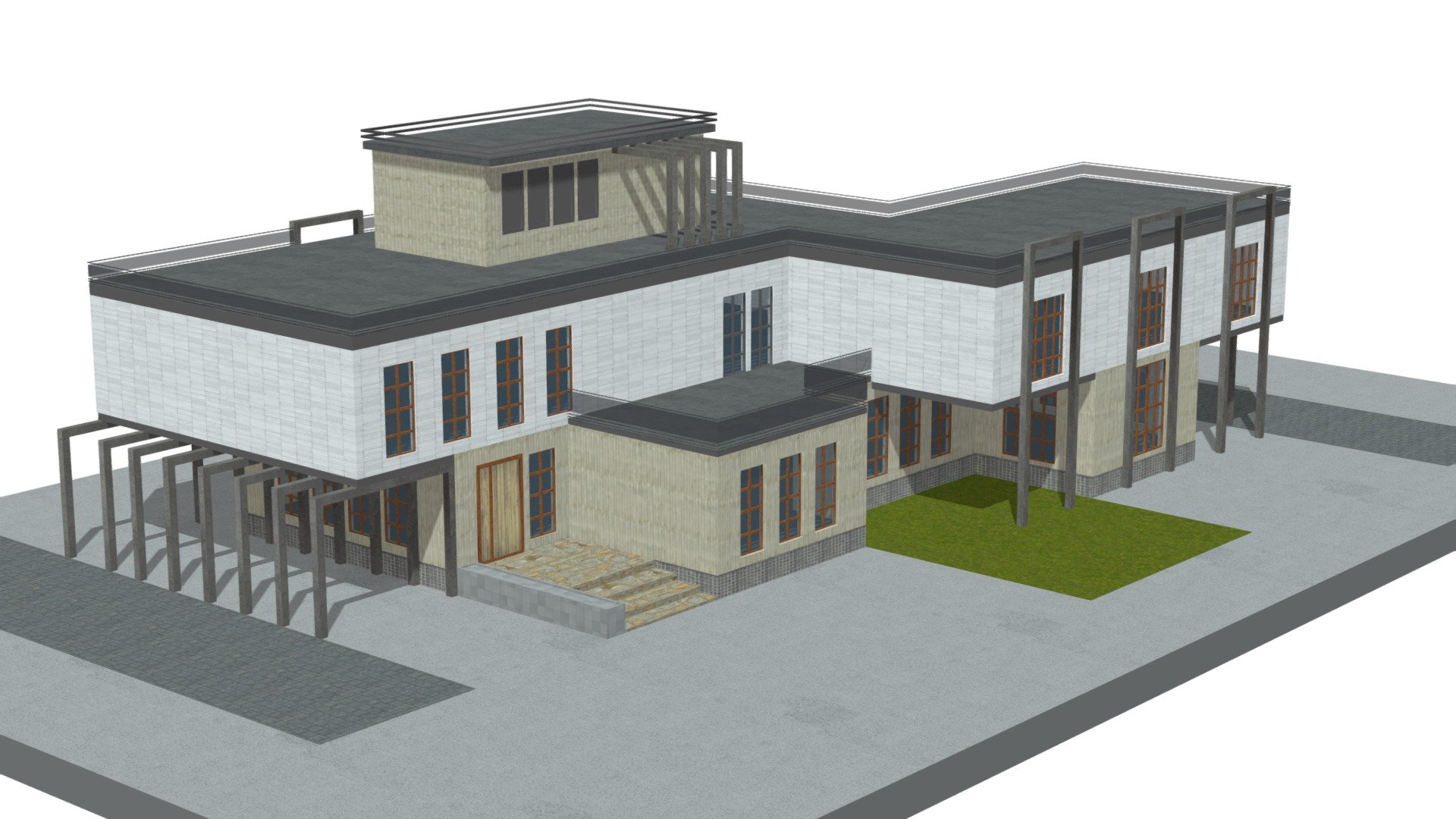 Modern luxury villa house building - Download Free 3D model by zigurat ...