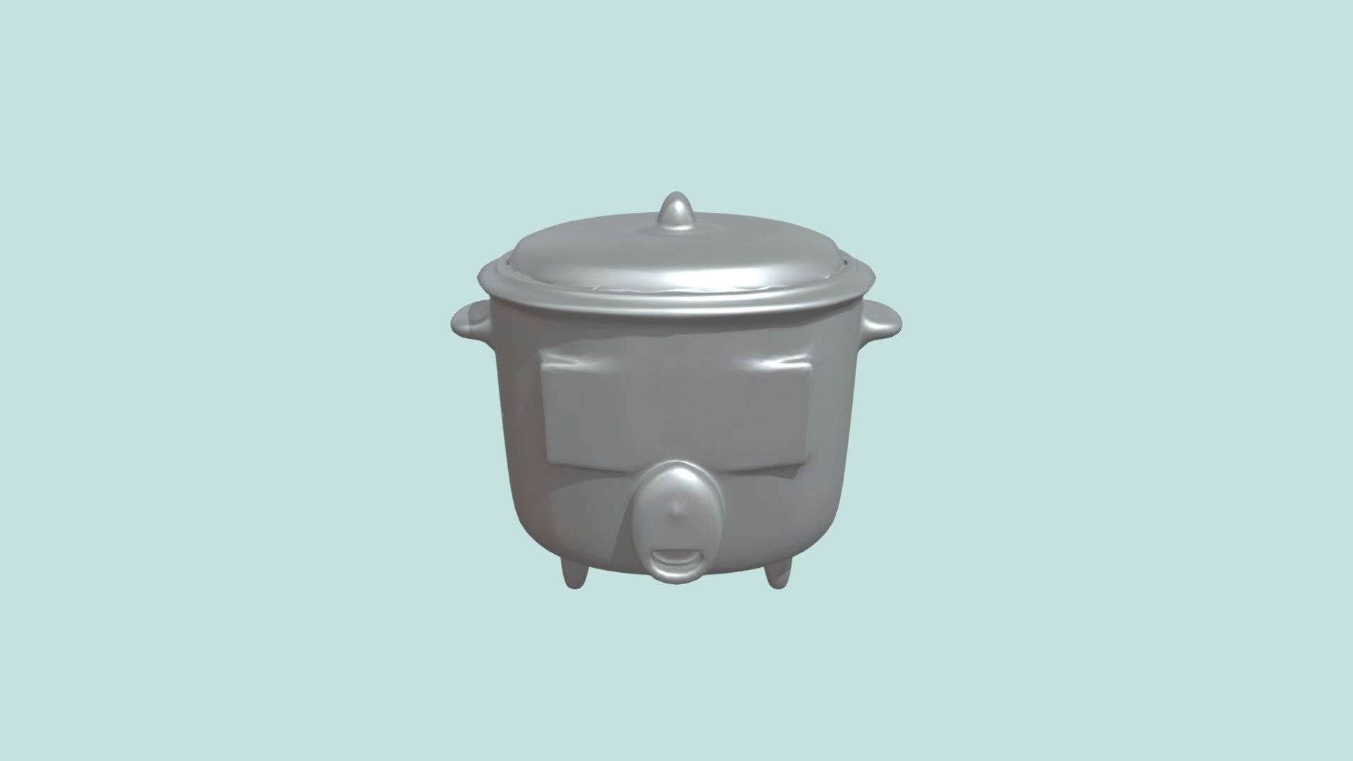 Rice cooker with lid and buttons - 3D model by pungporn [94d9ae3 ...