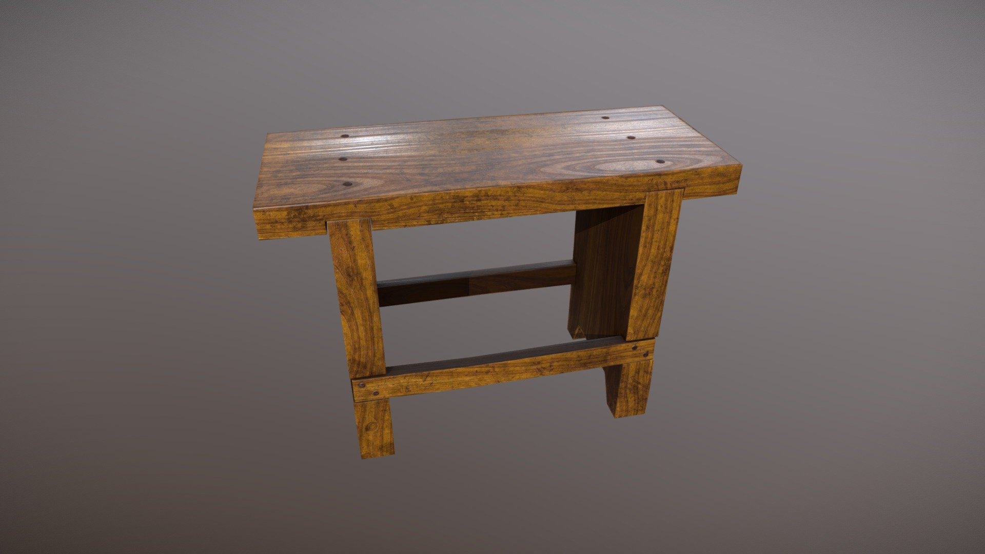 Small Wooden Bench - 3D model by Grishmanovskij Anton ...
