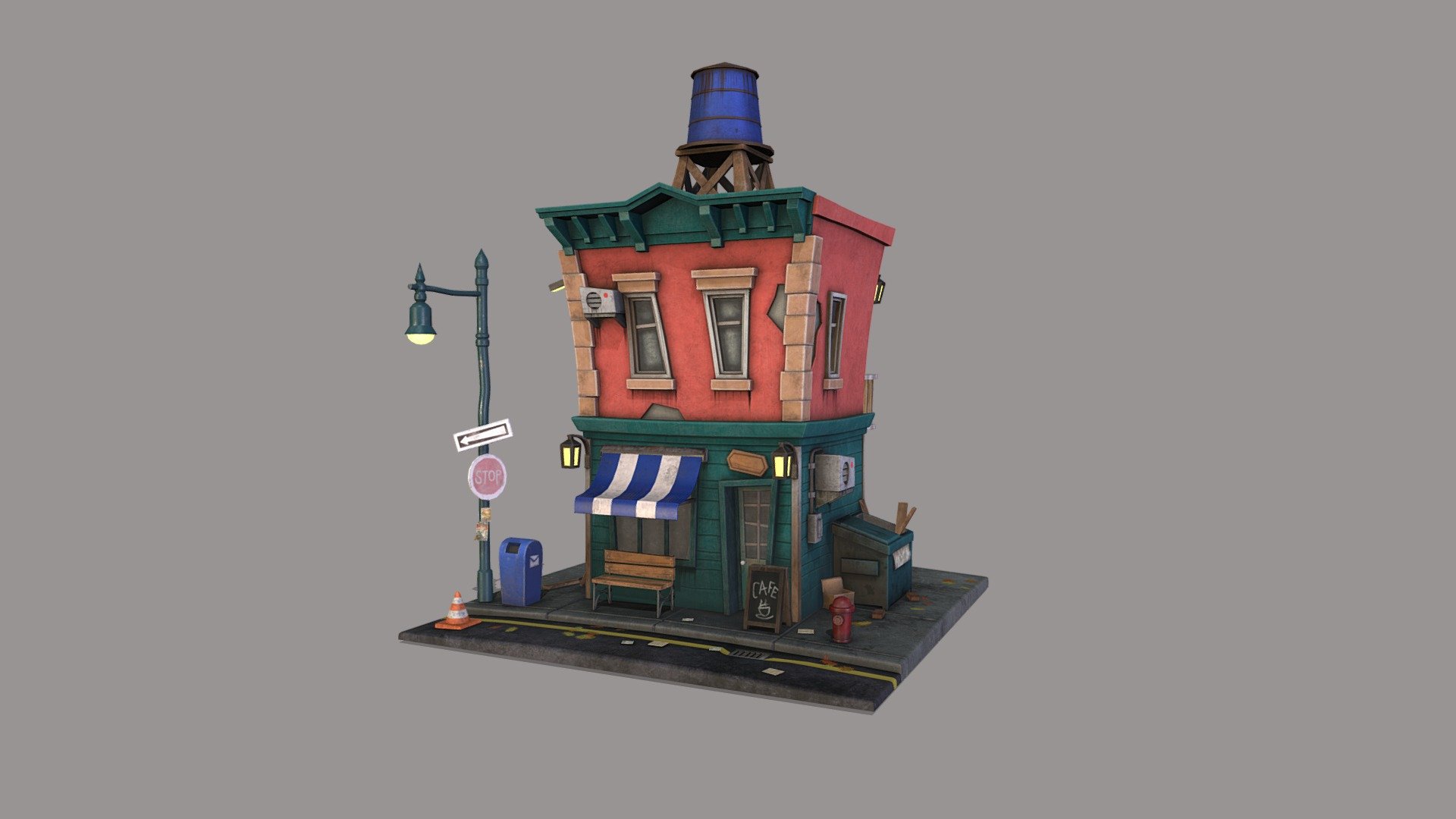 Stylized NY Cafe - 3D model by RachelBurrows3D [94f30c0] - Sketchfab