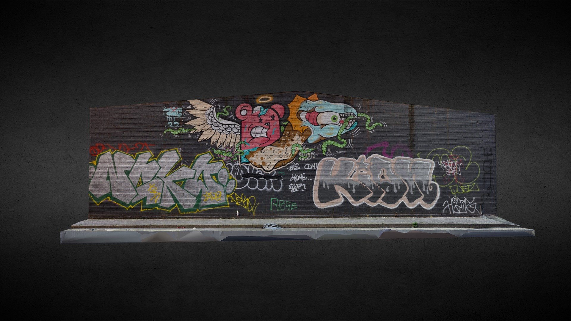 Manchester Graffiti Wall 7 - Download Free 3D model by Christians - The ...