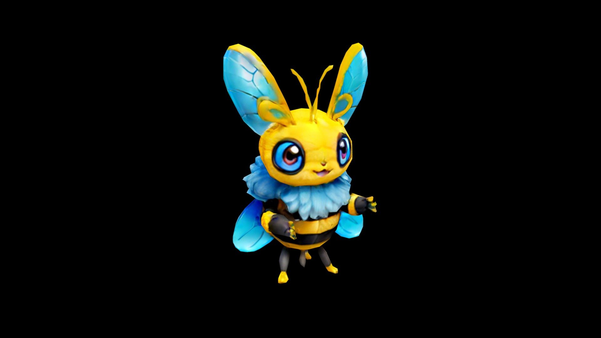 Electric Blue Winged Joy The Cartoon Azure Organ - Download Free 3D ...