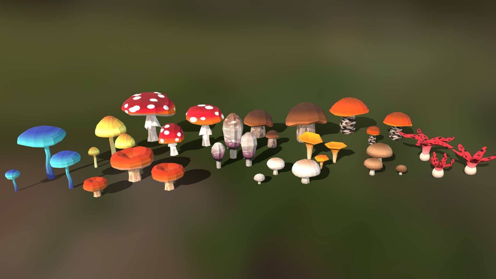 Stylized Mushrooms - 3D model by InaSilja [94fcf8b] - Sketchfab