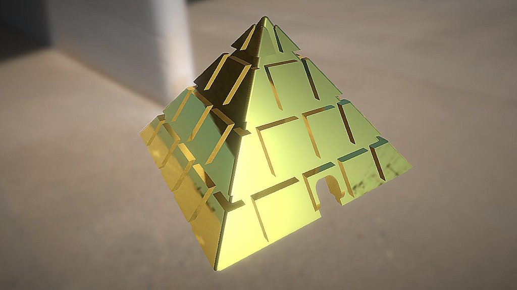 Pyramid - USB cable on the table stationary skid - 3D model by Artistic ...