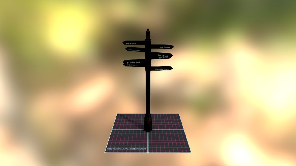 Direction sign - 3D model by vankwikkelberghe_julie [95039a5] - Sketchfab
