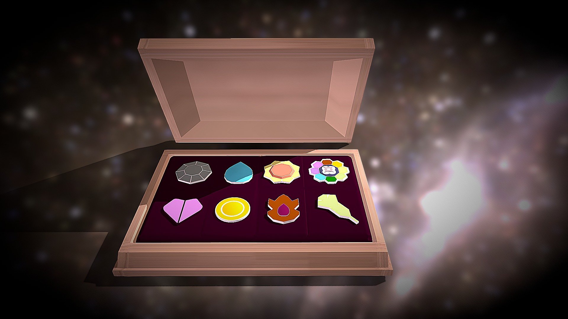 Pokemon Fan Art: Kanto Badges + Box - Download Free 3D model by ...