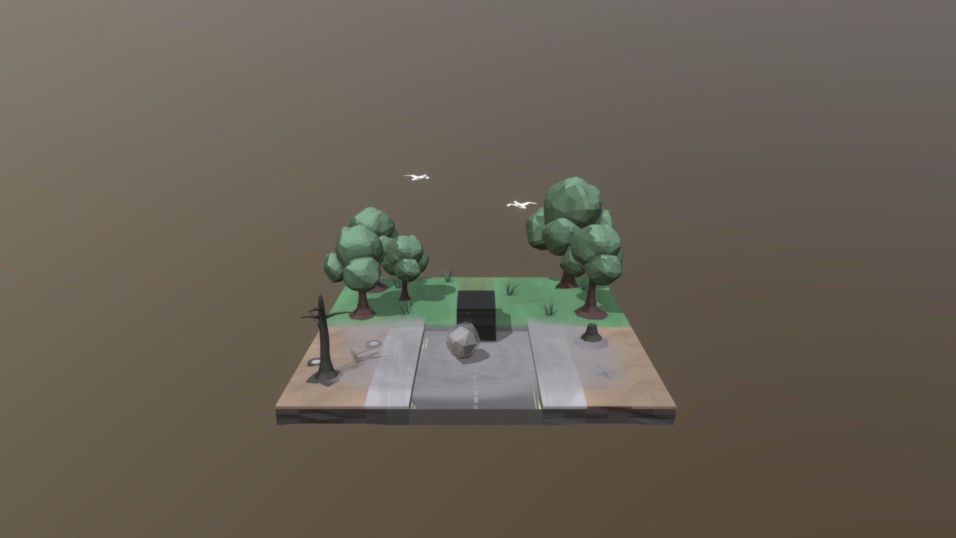 Wasteland Diorama (Low Poly) - 3D model by Jbirdie100 [9507344] - Sketchfab