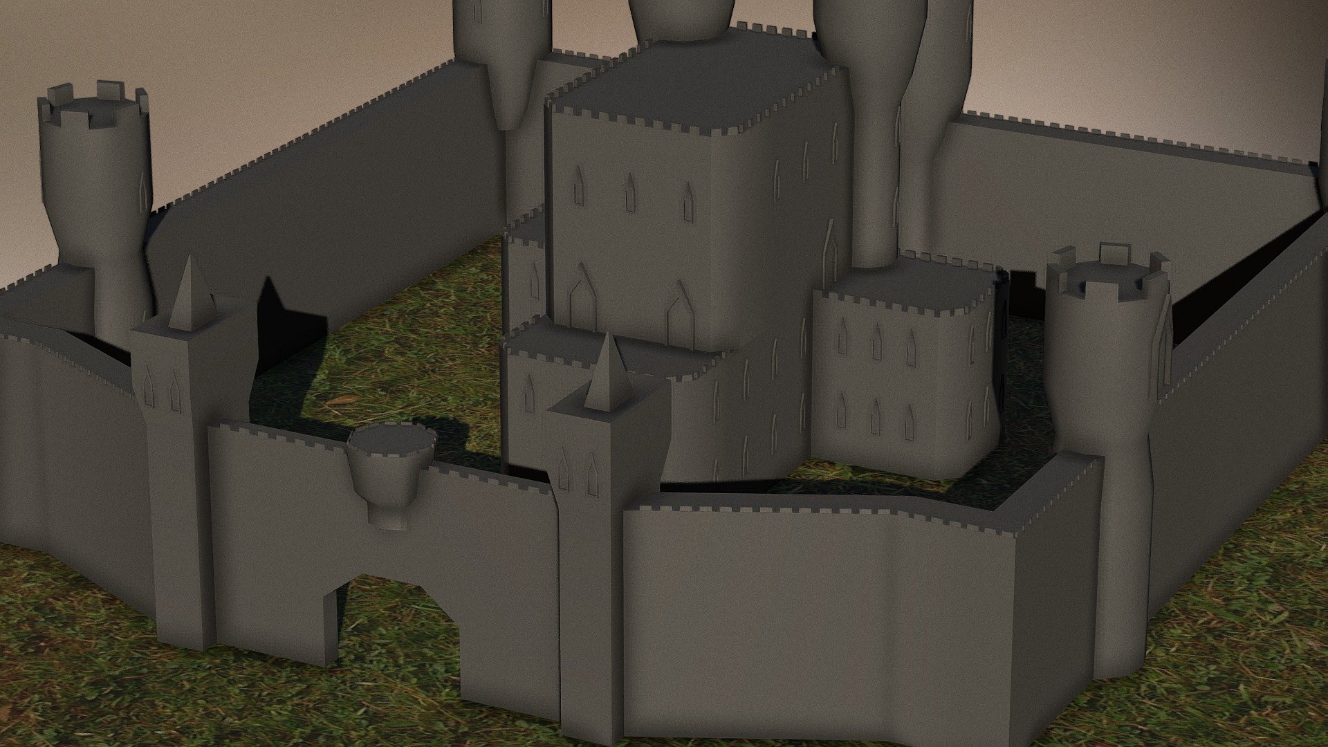 Castle - Download Free 3D model by 8bit (@8_bit) [950e1f9] - Sketchfab
