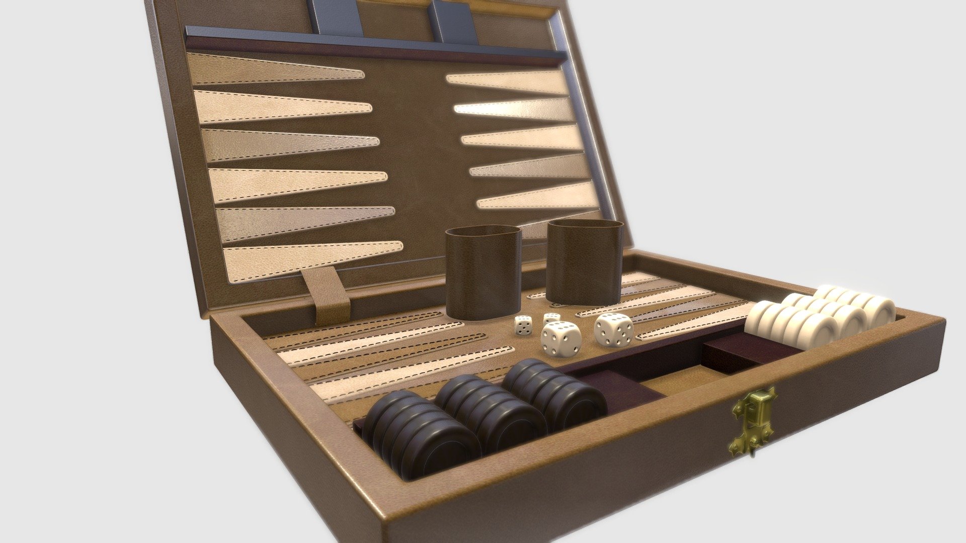 Vintage Backgammon Travel Set - 3D model by HAZA3D [950ef09] - Sketchfab